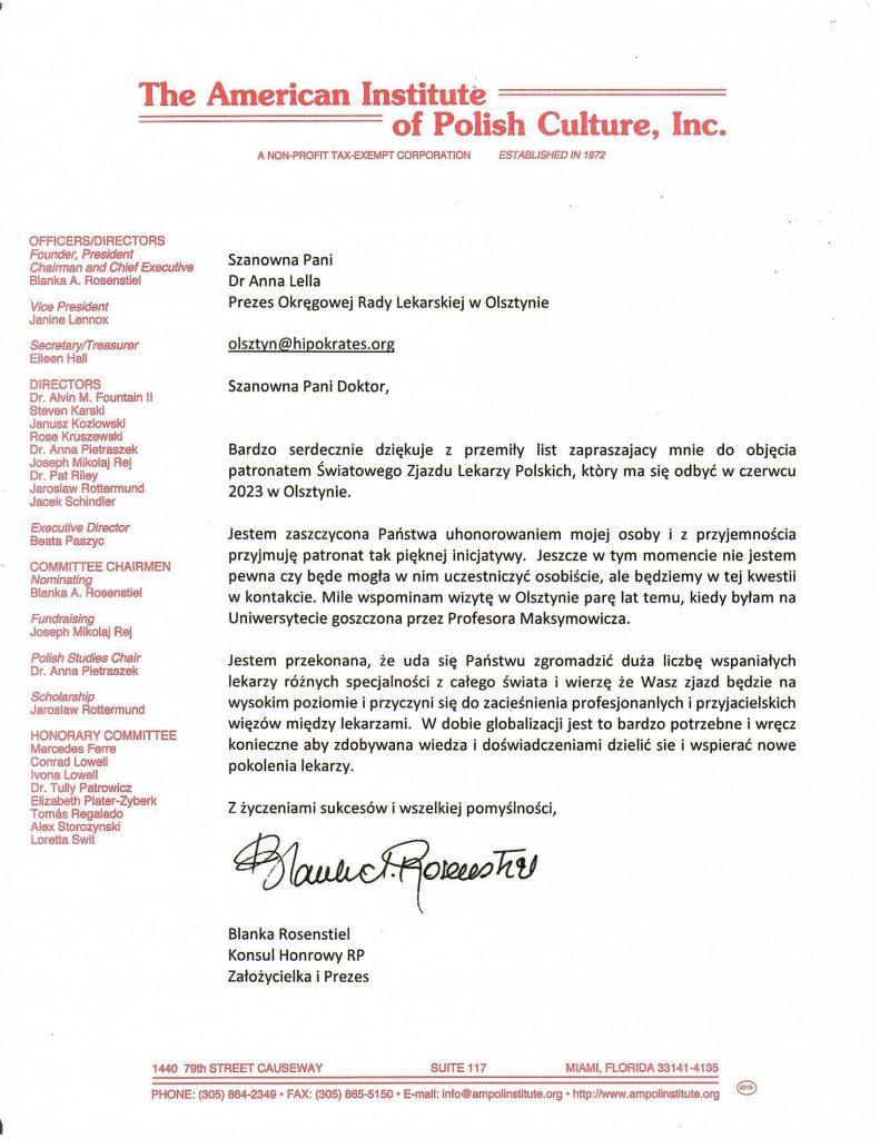 Patronat Honorowy - Światowy Zjazd Lekarzy Polskich oraz Kongres ...